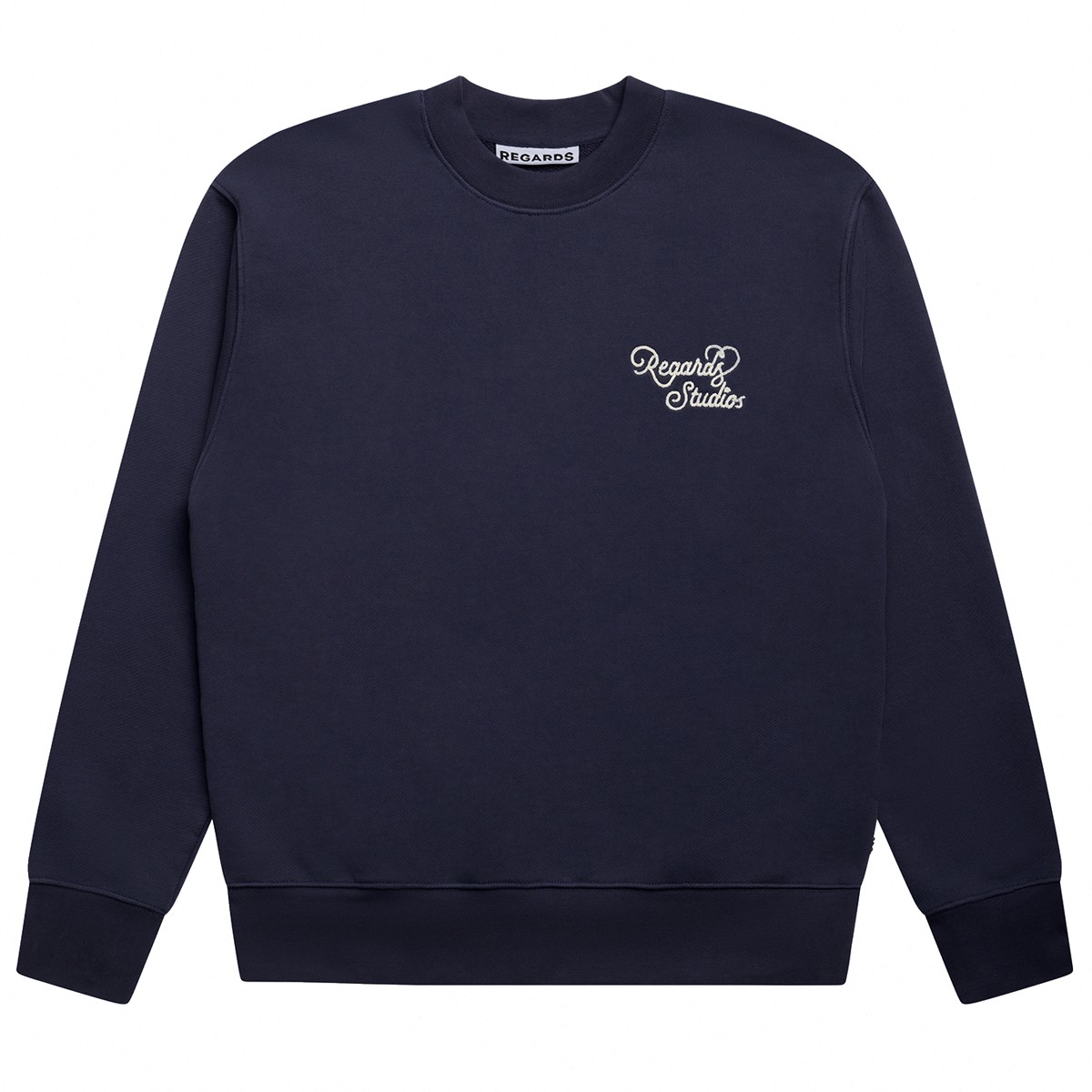 REGARDS Heart Icon Chainstitch - Relaxed Loopback Crewneck Sweatshirt ...